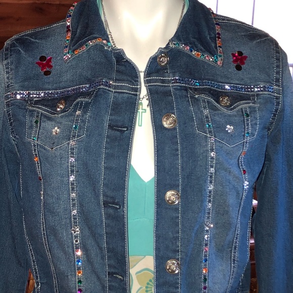 Wallflower | Jackets & Coats | Wallflower Blinged Blue Jean Jacket ...